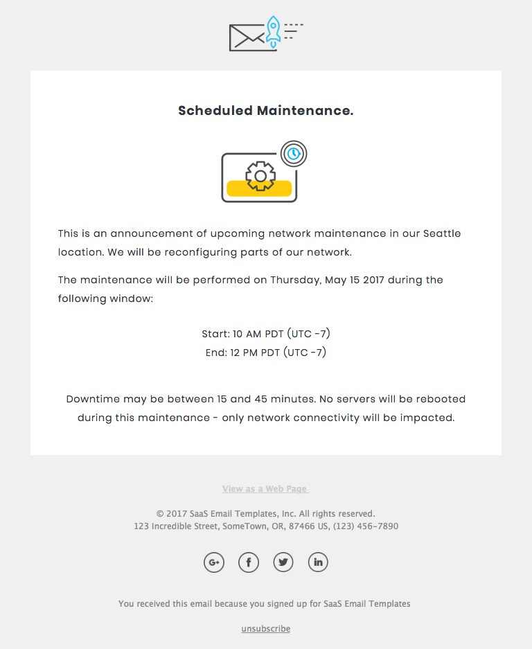 Maintenance Responsive HTML Email Template